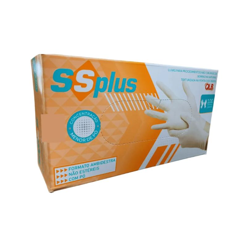 Luva Com Pó Latex - SSPLUS - Dental Med Sul