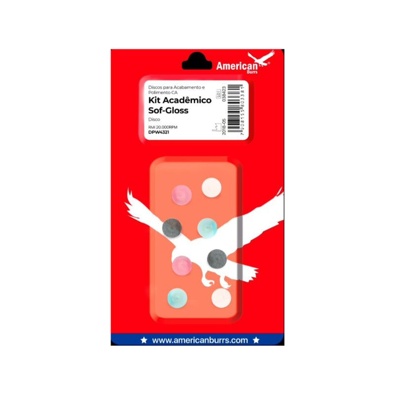 Disco de Lixa Sof-Gloss Kit Acadêmico Sortido - American Burrs - Dental Med Sul