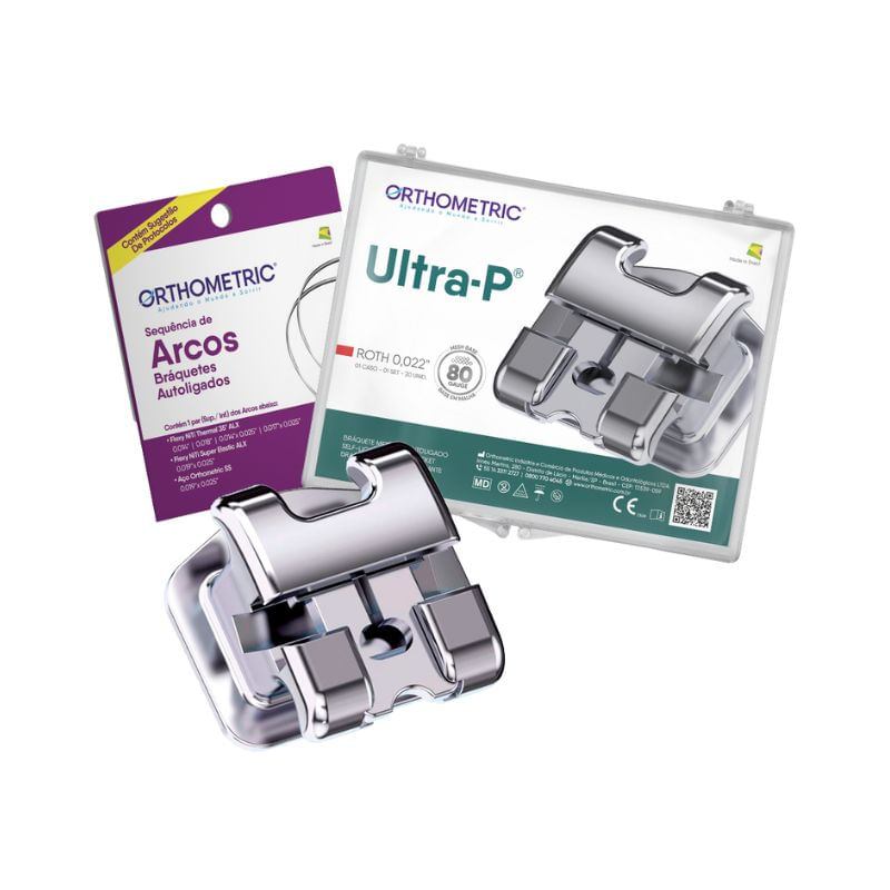 Kit Bráquete Aço Autoligado Ultra-P Roth 022 - Orthometric - Dental Med Sul