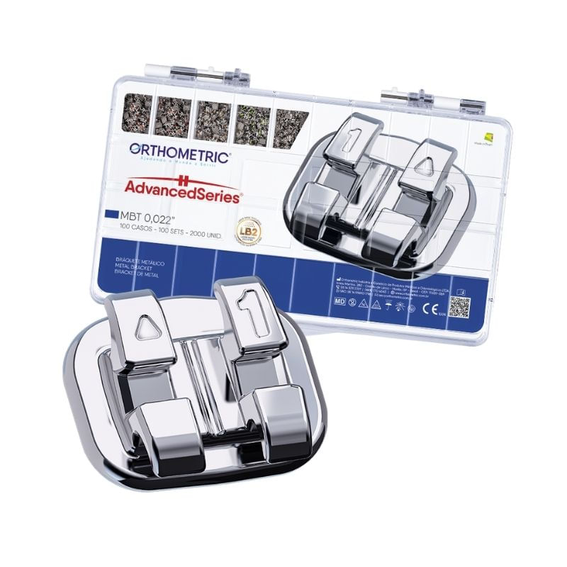 Kit Bráquete Aço Advanced Series MBT 022 100 Casos - Orthometric ...