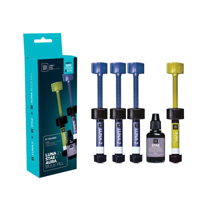 Kit Resina Luna 2 + Aura Bulk Fill + Adesivo Stae - SDI - Dental Med Sul